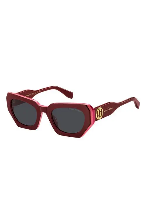 Marc Jacobs 52mm Geometric Sunglasses - Burgundy Fuchsia
