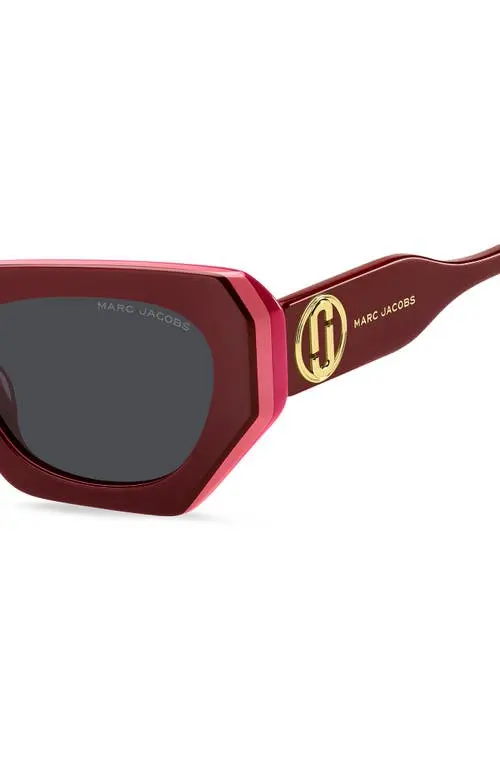 Marc Jacobs 52mm Geometric Sunglasses - Burgundy Fuchsia