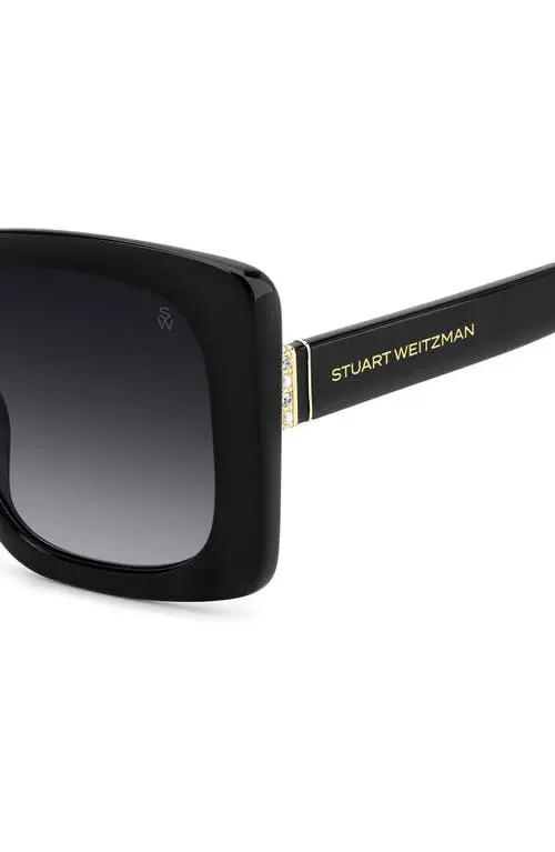 STUART WEITZMAN 53mm Square Sunglasses - Black