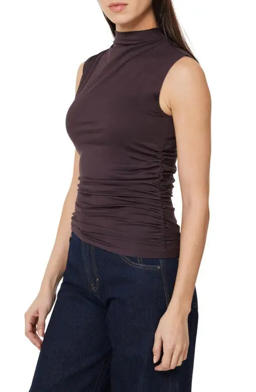 Habitual Ruched Sleeveless Top - Chocolate