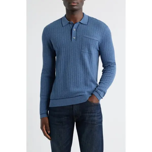Rails Fenton Cotton Polo - Blue Melange