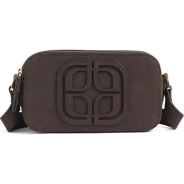 LK BENNETT Perry Logo Leather Camera Bag - Bro-chocolate