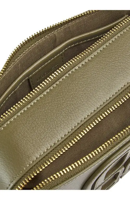 LK BENNETT Perry Logo Leather Camera Bag - Olive