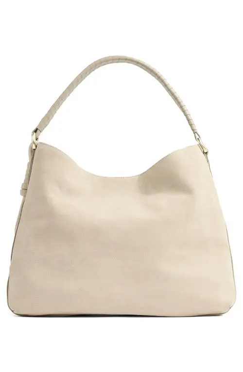 LK BENNETT Lou Lou Wrap Handle Leather Shoulder Bag - Stone