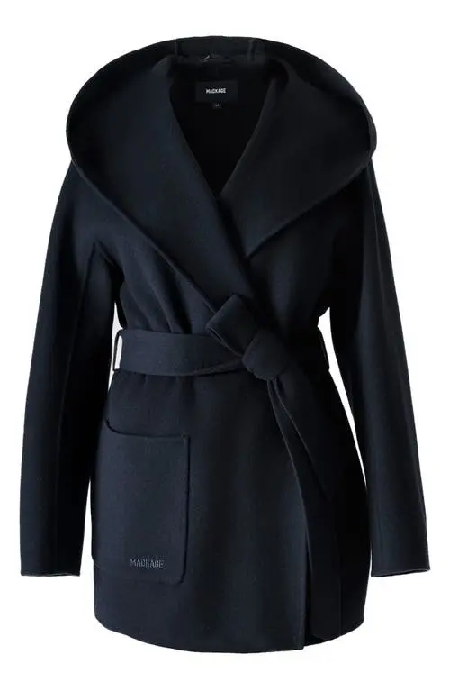 Mackage Paya Belted Wool Coat - Black