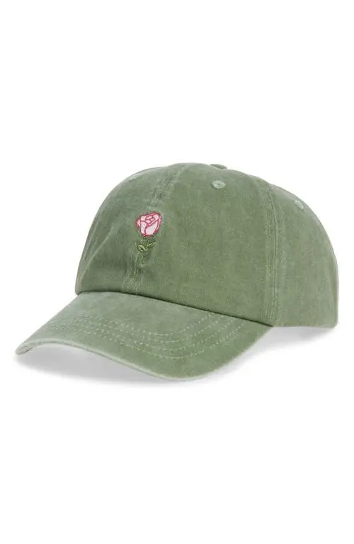 Bp. Embroidered Baseball Cap - Green Floral Graphic