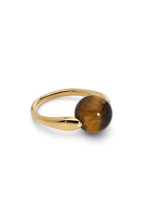 Monica Vinader X Kate Young Tiger's Eye Ring - 18ct Gold Vermeil/tigers Eye