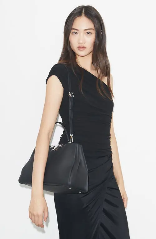 Tory Burch Eleanor Soft Leather Satchel - Black