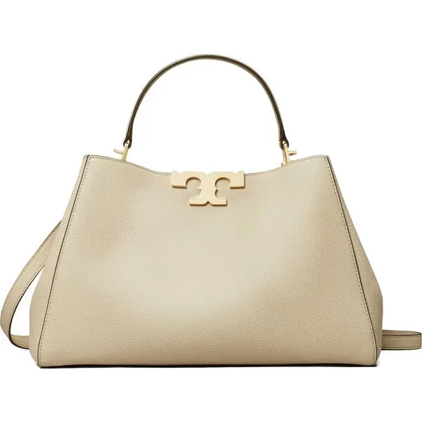 Tory Burch Eleanor Soft Leather Satchel - Light Stone