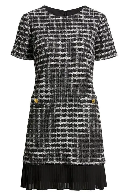 Julia Jordan Pleated Hem Bouclé Minidress