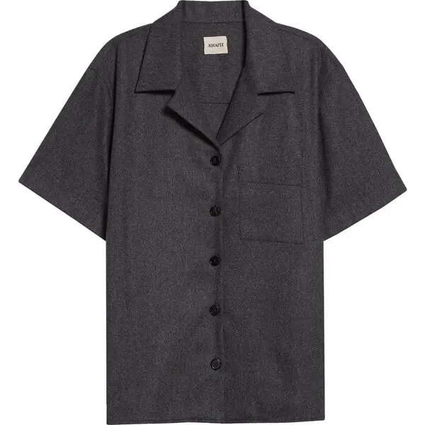 Khaite Riordan Wool Shirt - Storm