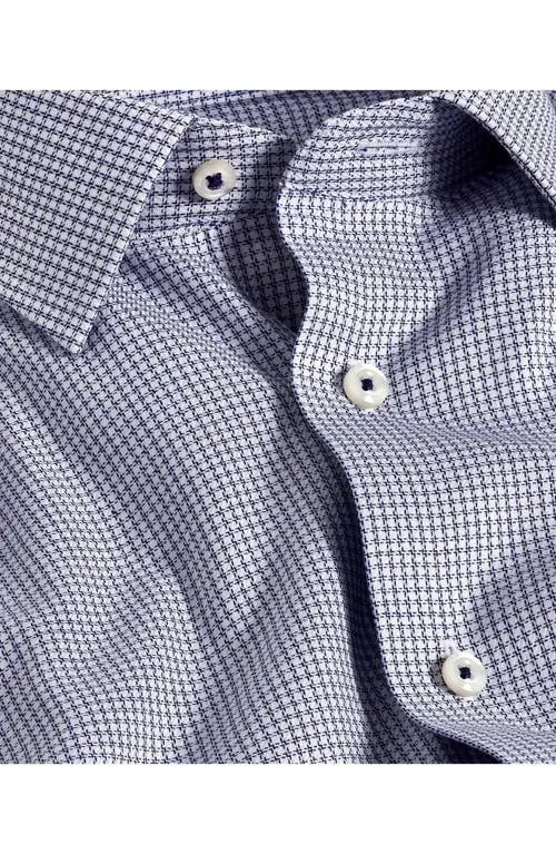 David Donahue Slim Fit Micro Check Stretch Cotton Twill Dress Shirt