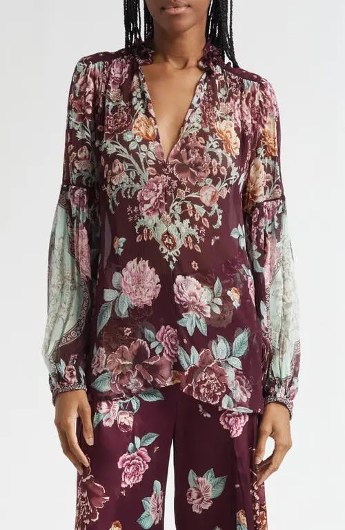 Camilla Silk Peasant Top