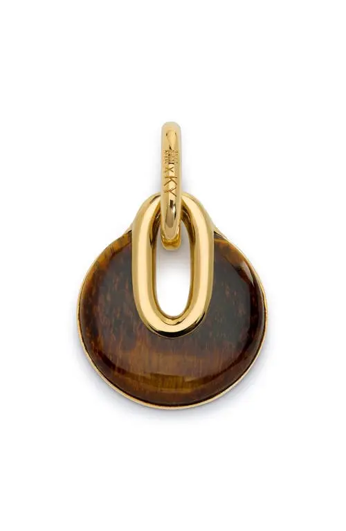 Monica Vinader X Kate Young Semiprecious Stone Pendant Necklace - 18ct Gold Vermeil/tigers Eye