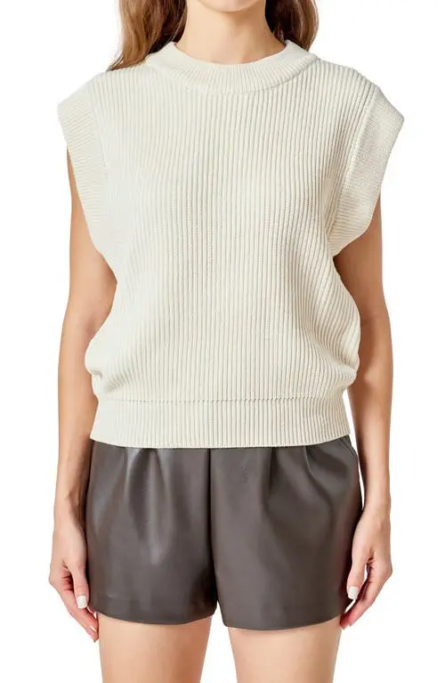 Endless Rose Cap Sleeve Rib Knit Sweater