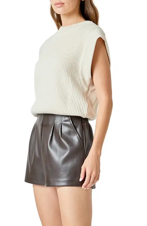 Endless Rose Cap Sleeve Rib Knit Sweater