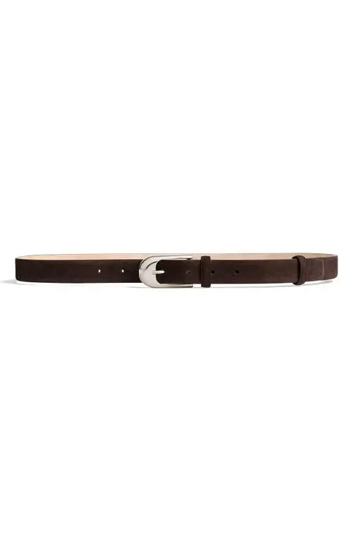 Khaite Dome Buckle Leather Belt - Dark Brown