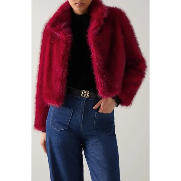 LK BENNETT Noah Faux Fur Jacket