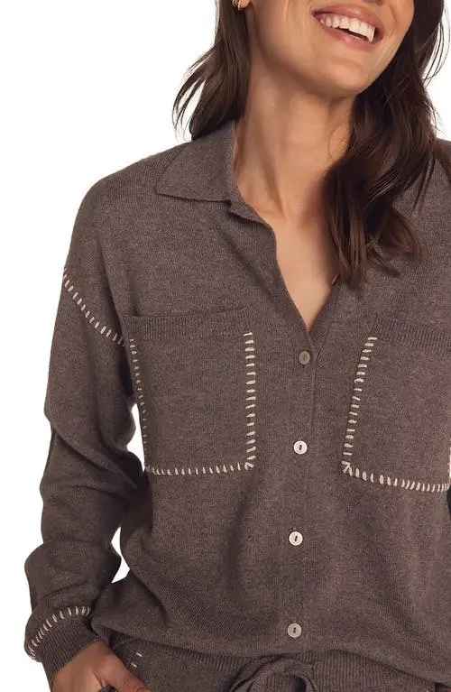 Bella Dahl Whipstitch Button-up Sweater