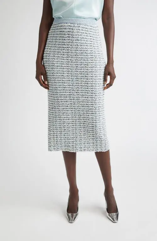 St. John Sequin Metallic Eyelash Knit Skirt