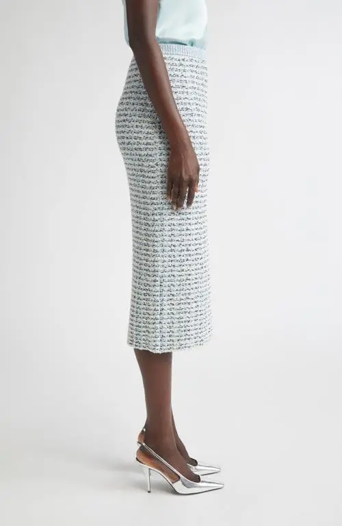 St. John Sequin Metallic Eyelash Knit Skirt