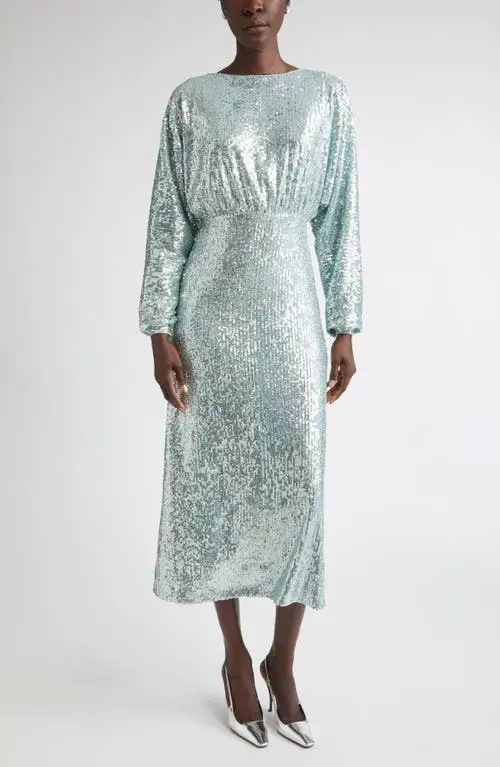St. John Sequin Stretch Knit Midi Dress