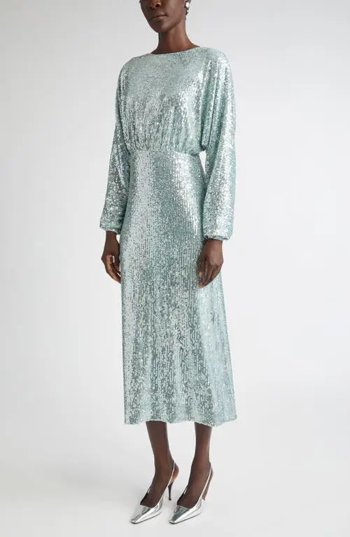 St. John Sequin Stretch Knit Midi Dress