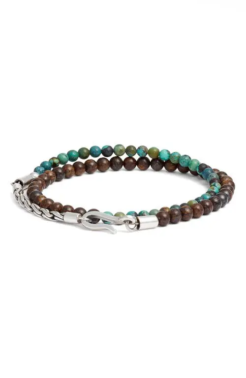 Caputo & Co Artisan Sterling Silver & Bead Double Wrap Bracelet - Turquoise