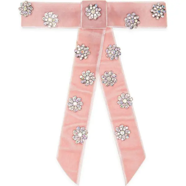 FYNN AND RILEY Rhinestone Bow - Pink