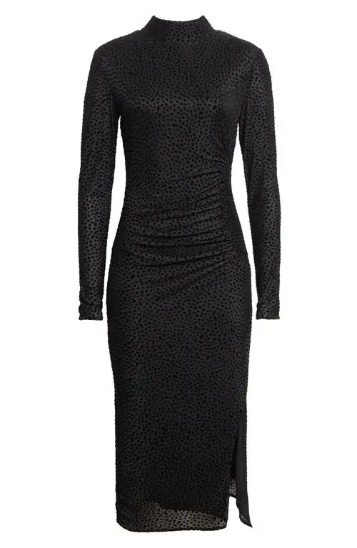 Ramy Brook Eveline Flocked Dot Long Sleeve Dress