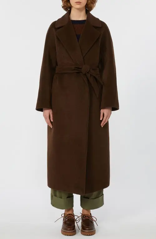 Max Mara Tempera Wool & Alpaca Blend Wrap Coat