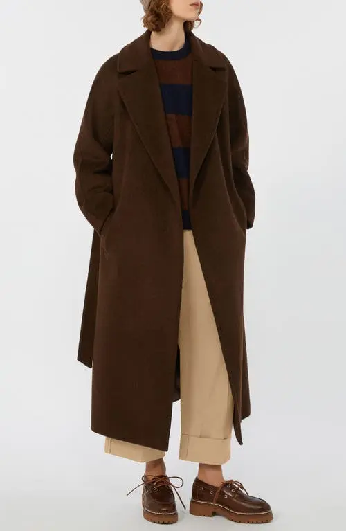 Max Mara Tempera Wool & Alpaca Blend Wrap Coat