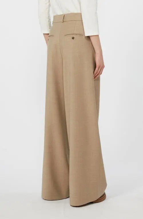 Max Mara Globale Stretch Wool Wide Leg Pants