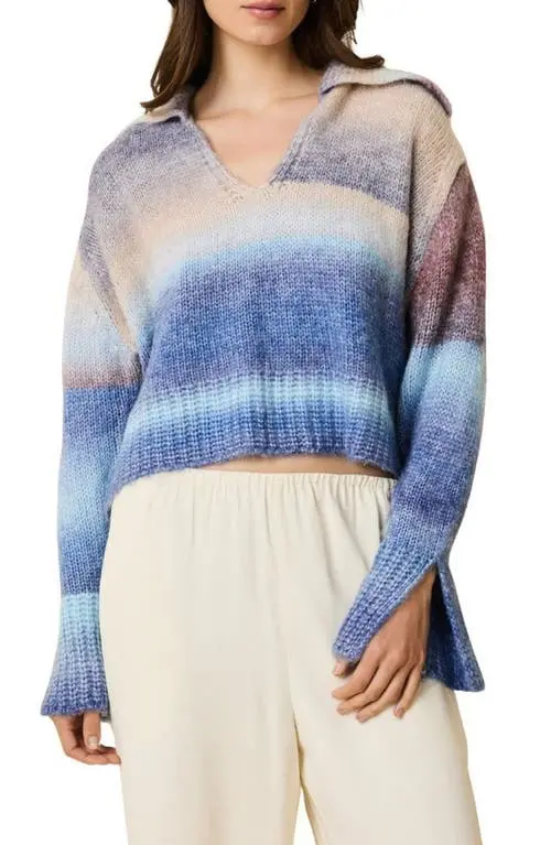 Solid & Striped The Lola Ombré Stripe Sweater - Twilight/raisin Brown