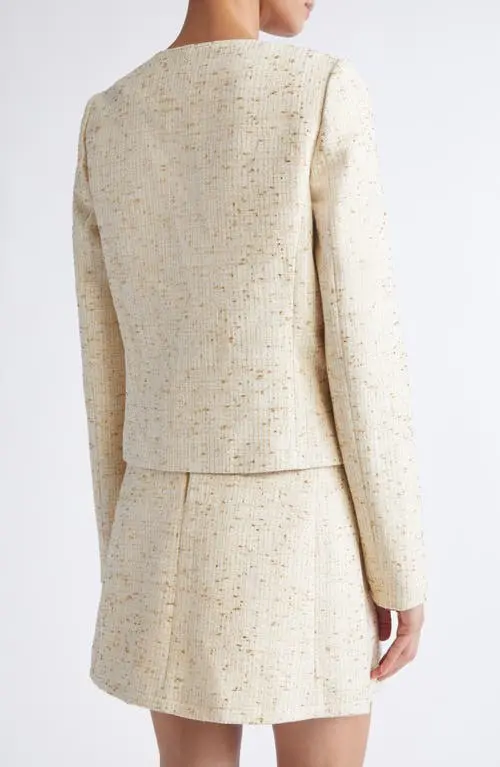 Giambattista Valli V-neck Tweed Crop Jacket