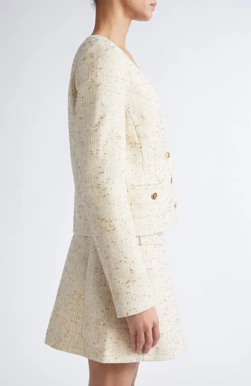Giambattista Valli V-neck Tweed Crop Jacket