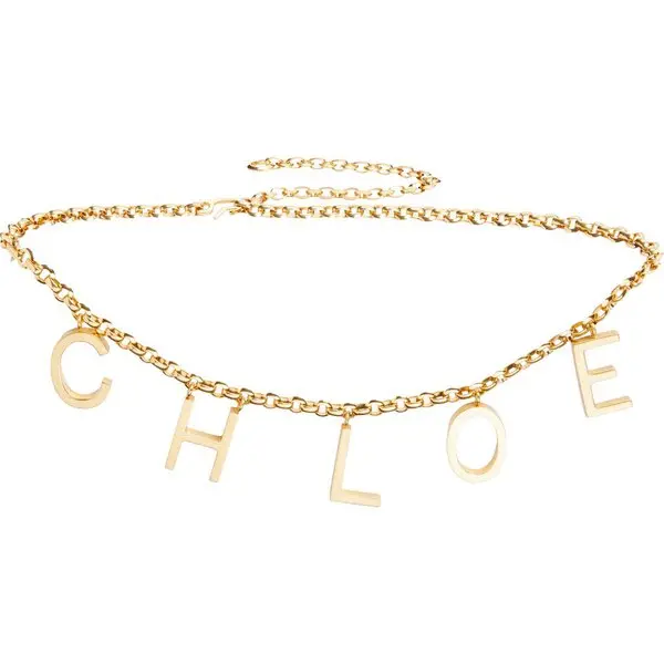 Chloé Logo Chain Belt - Vintage Gold