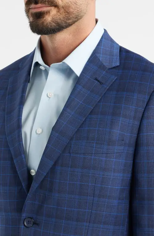 DANIEL HECHTER Blue Plaid Wool Blend Suit