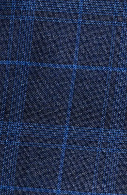 DANIEL HECHTER Blue Plaid Wool Blend Suit