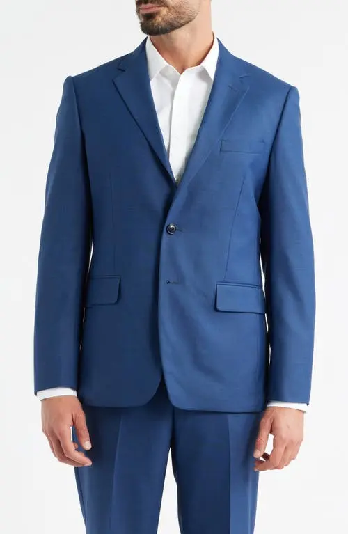 DANIEL HECHTER Modern Fit Medium Blue Textured Wool Blend Suit