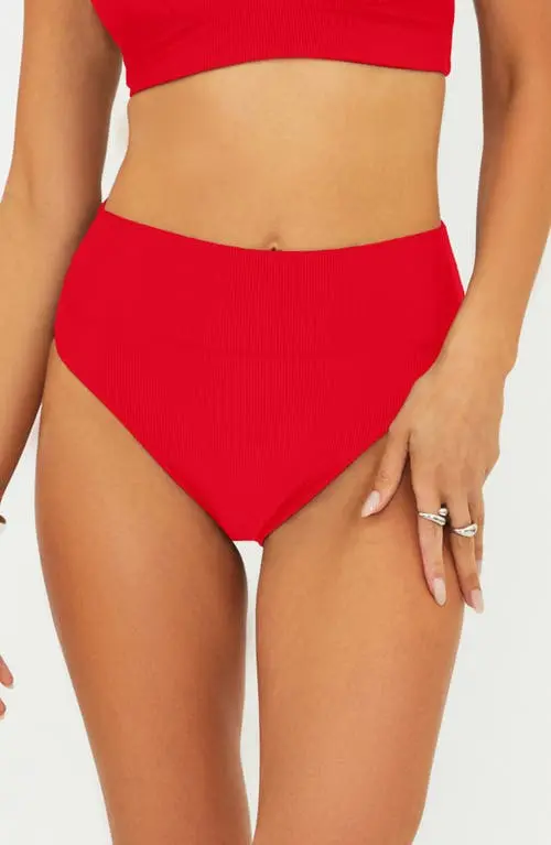 Beach Riot Highway Full Bikini Bottoms - Red