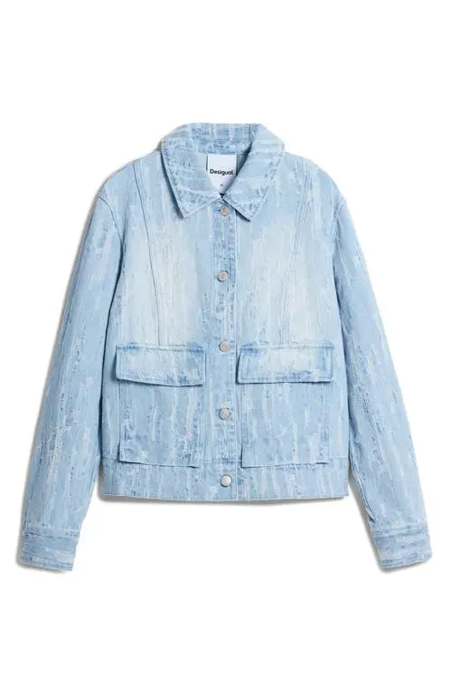 Desigual Distressed Denim Trucker Jacket
