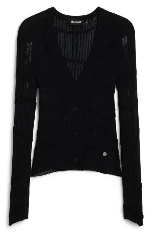 Desigual Fine Knit V-neck Cardigan