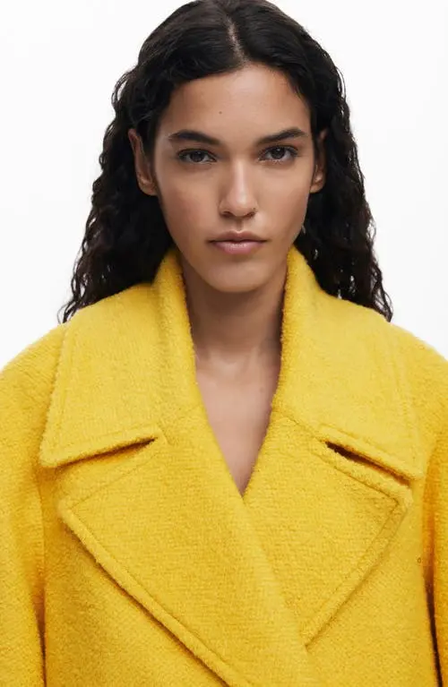 Desigual Double-breasted Coat - Yellow