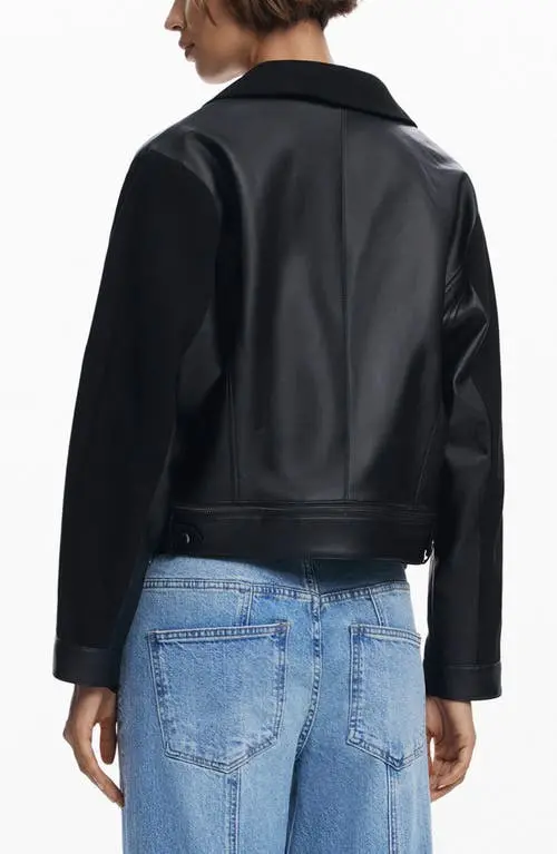 Desigual Faux Leather Moto Jacket - Black