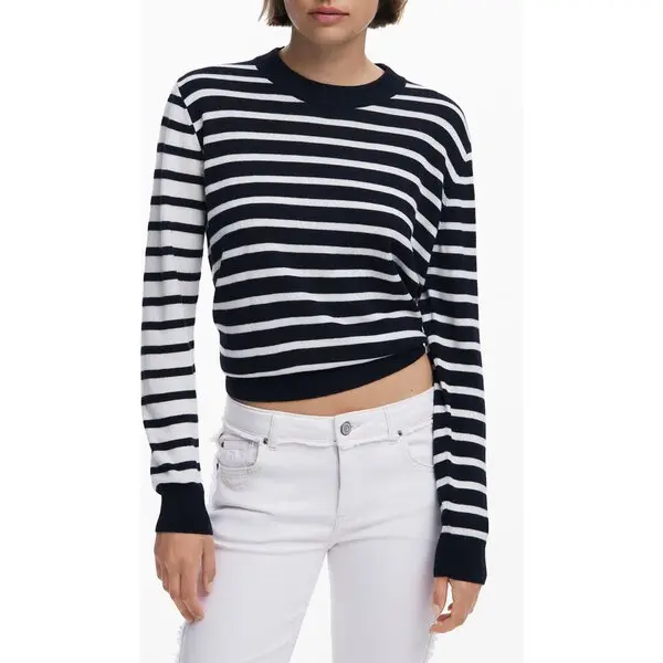 Desigual Striped Crewneck Pullover