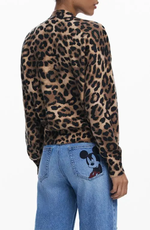 Desigual Minnie Mouse Leopard Print Sweater