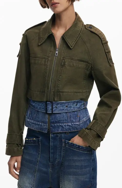 Desigual Mixed Media Military Jacket