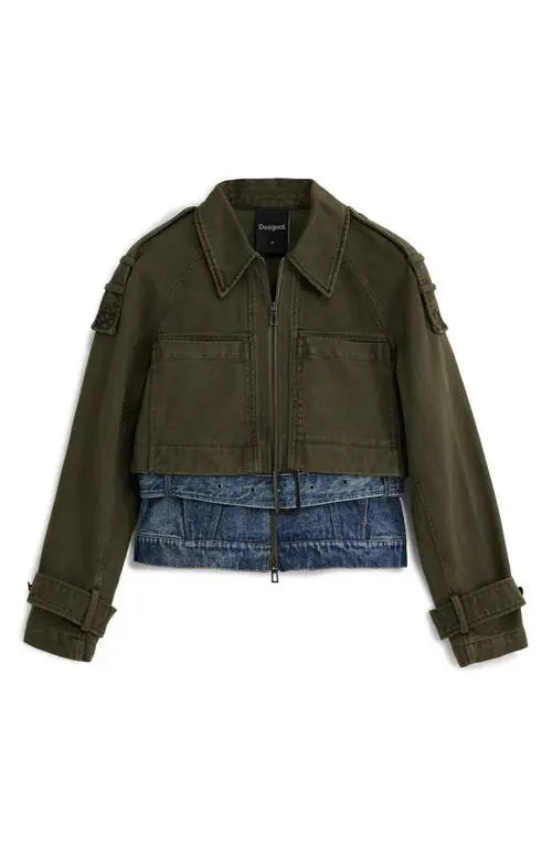 Desigual Mixed Media Military Jacket