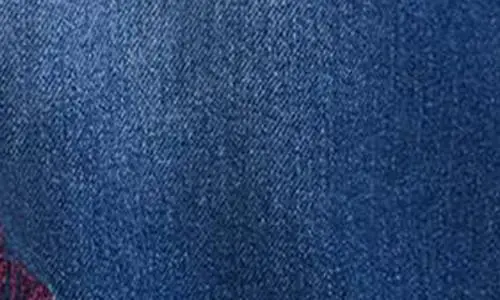 Desigual Leaf Embroidered Cropped Wide Leg Jeans